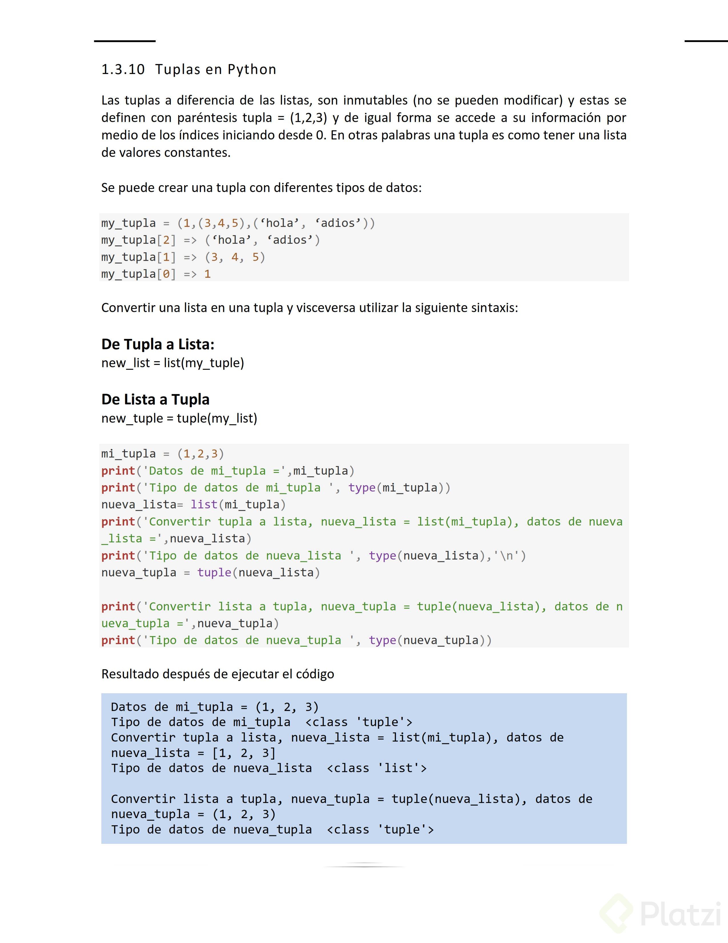 Tuplas en Python - Platzi
